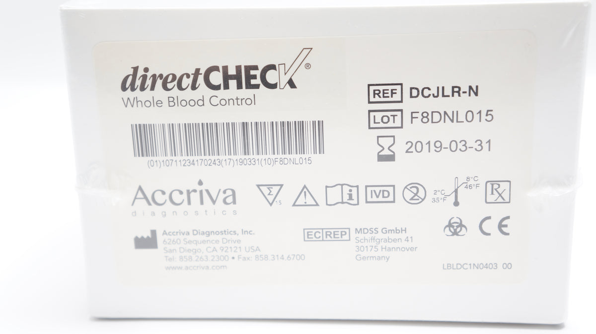 Accriva Diagnostics DCJLR-N DirectCheck Whole Blood Control (x ...