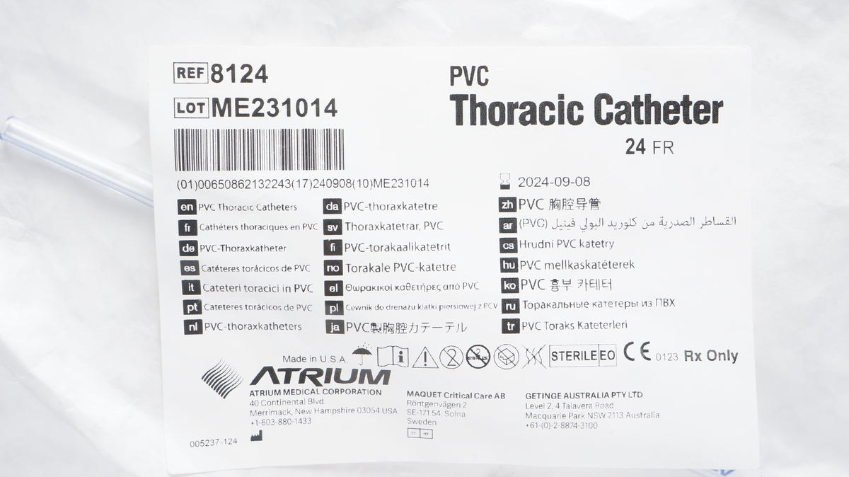 Atrium 8124 PVC Thoracic Cath. 24Fr (x) – Imedicsales