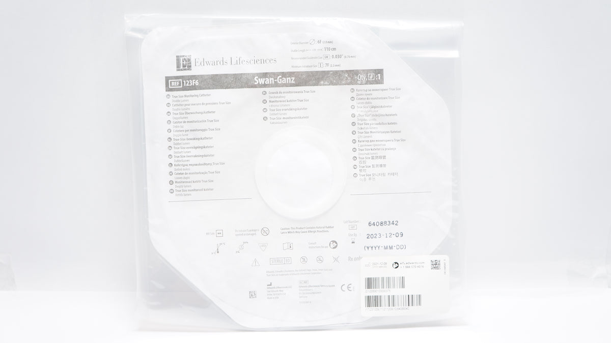 Edwards Lifesciences 123F6 Swan-Ganz True Size Monitoring Cath. 6F x 1 ...