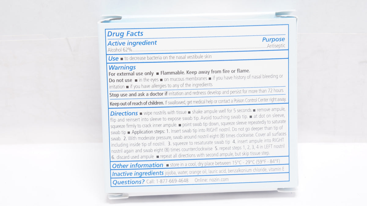 Nozin Nasal Sanitizer,Patient Preoperative 0.04fl oz. - Pack of 2 ...