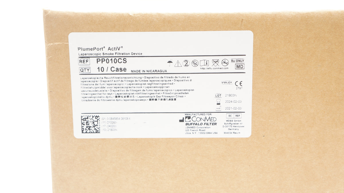 ConMed PP010CS PlumePort ActiV Laparoscopic Smoke Filtration Device(x ...
