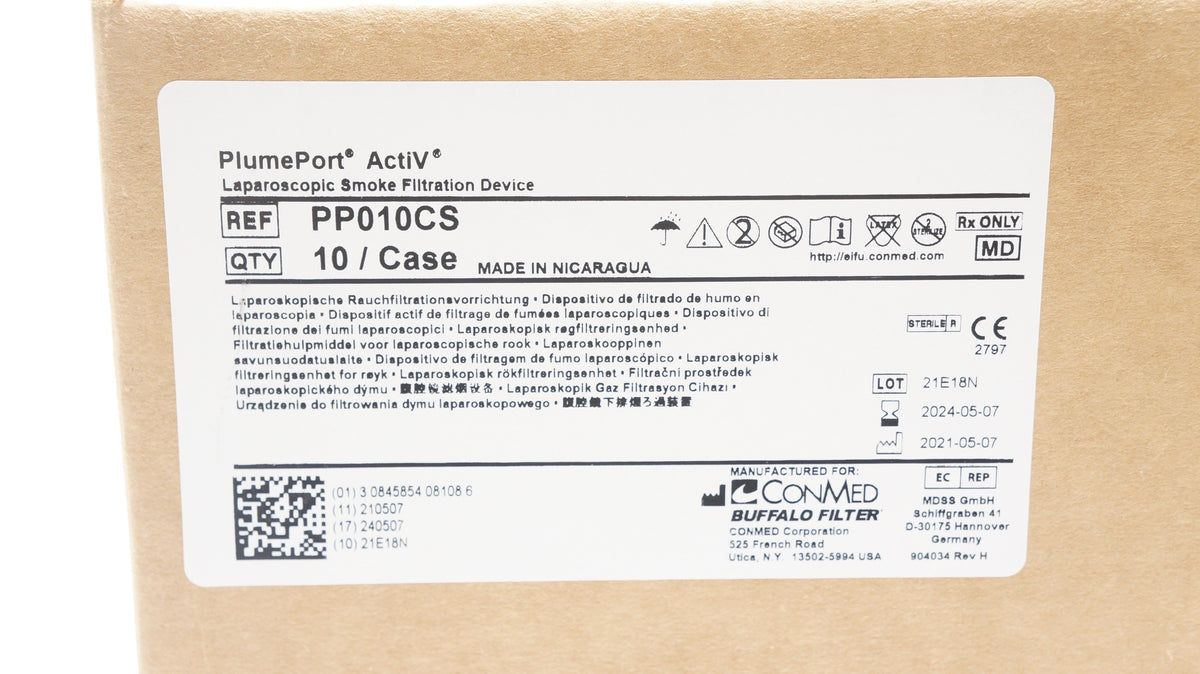 ConMed PP010CS PlumePort ActiV Laparoscopic Smoke Filtration Device(x ...