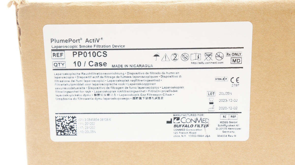 ConMed PP010CS PlumePort ActiV Laparoscopic Smoke Filtration Device(x ...