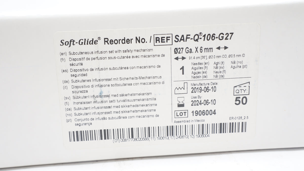 EMED Technologies SAF-Q-106-G27 Soft-Glide Subcutaneous Infusion Set ...