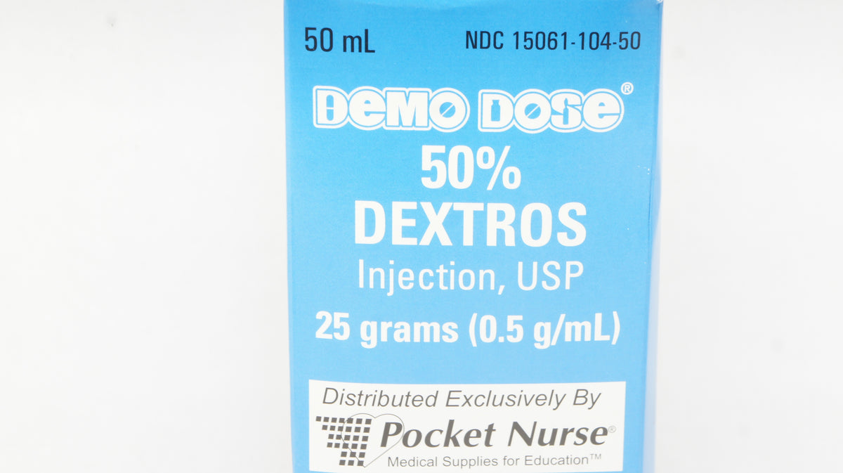 Pocket Nurse 06-93-1109 Demo Dose 50% Dextros 50mL Injection USP Not F ...
