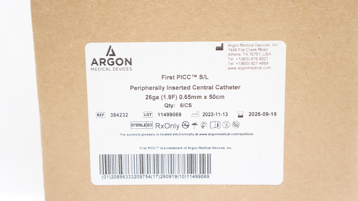 Argon 384232 First PICC S/L Peripherally Inserted Central Cath. 26Ga ...