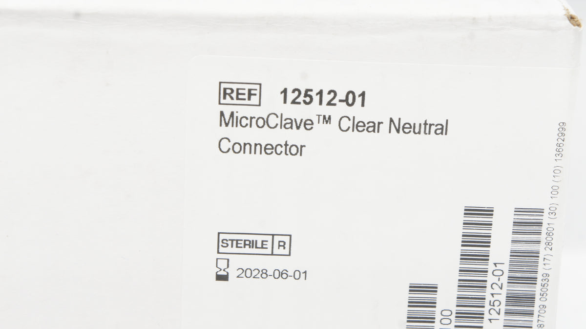 ICU Medical 12512-01 MicroClave Clear Neutral Connector - Box of 82 ...