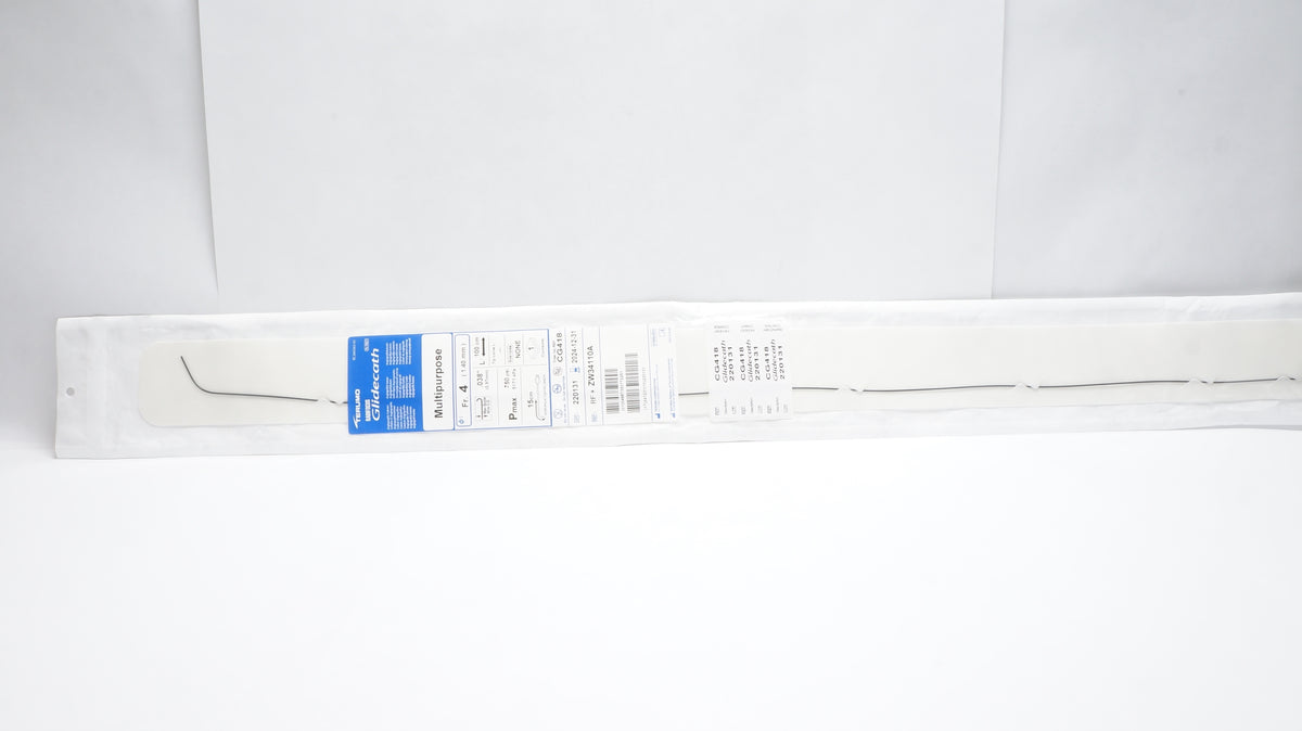 Terumo ZW34110A Glidecath Multipurpose Angiographic Cath. 4F x 100cm x ...