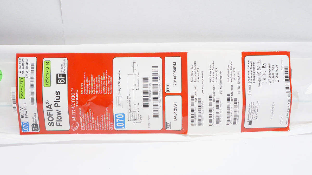 MicroVention DA6125ST Terumo Sofia Flow Plus Aspiration Cath. 6F x 125 ...