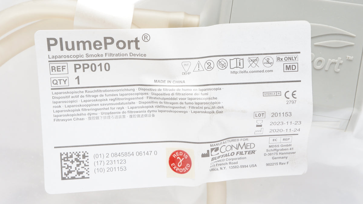 ConMed PP010 PlumePort Laparoscopic Smoke Filtration Device (x ...