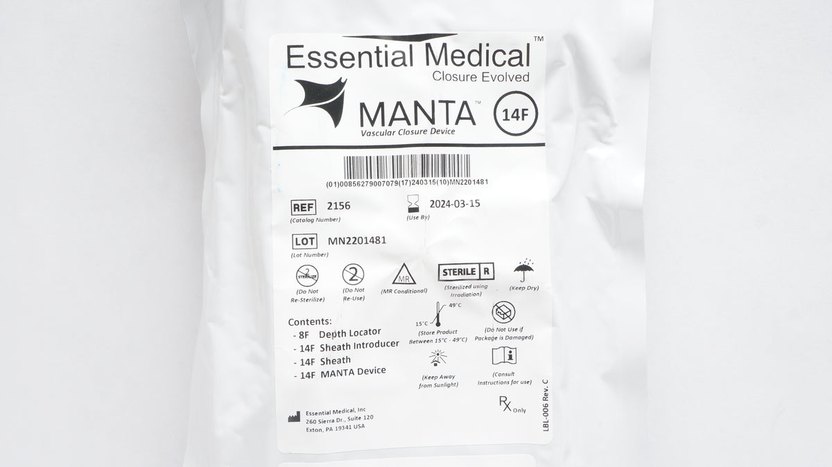 Essential Medical 2156 Manta Vascular Closure Device 14F (x) – Imedicsales