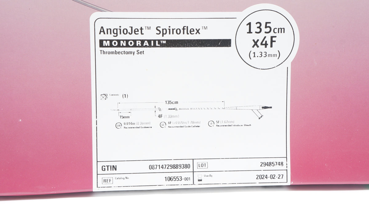 Boston Scientific 106553-001 AngioJet Spiroflex Thrombectomy Set 135cm ...