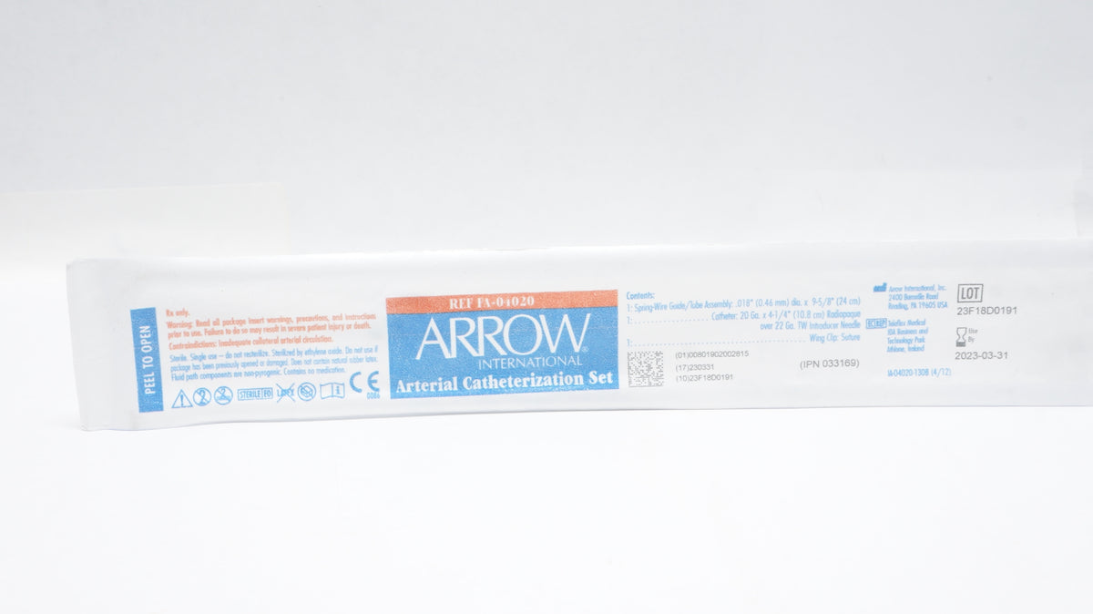 Arrow FA-04020 Arterial Catheterization Set 20Ga x 4-1/4inch (x ...