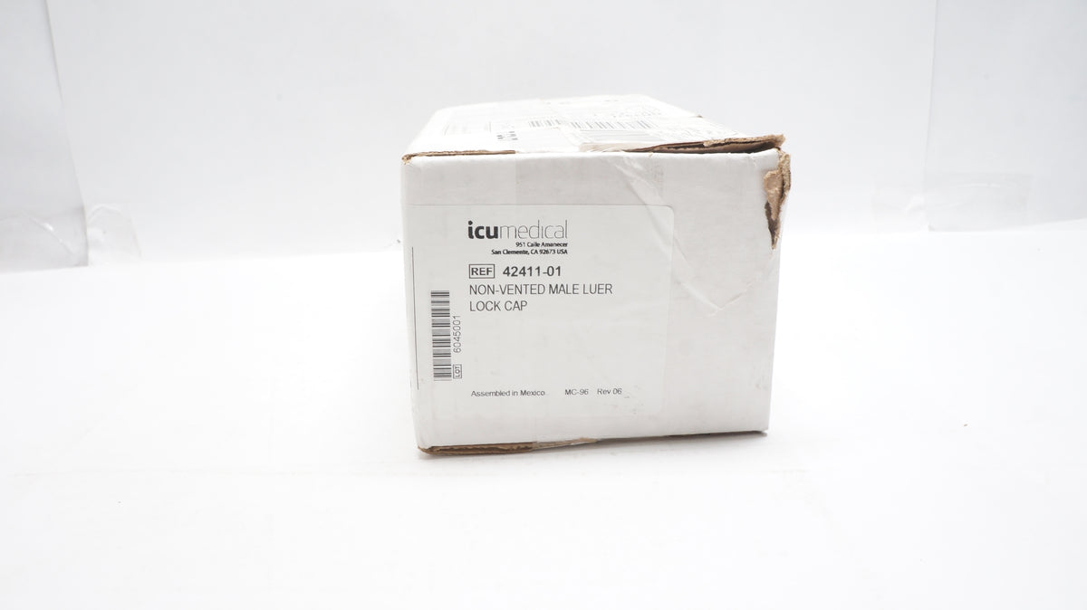 ICU Medical 42411-01 Non-Vented Male Luer Lock Cap - Box of 25 ...