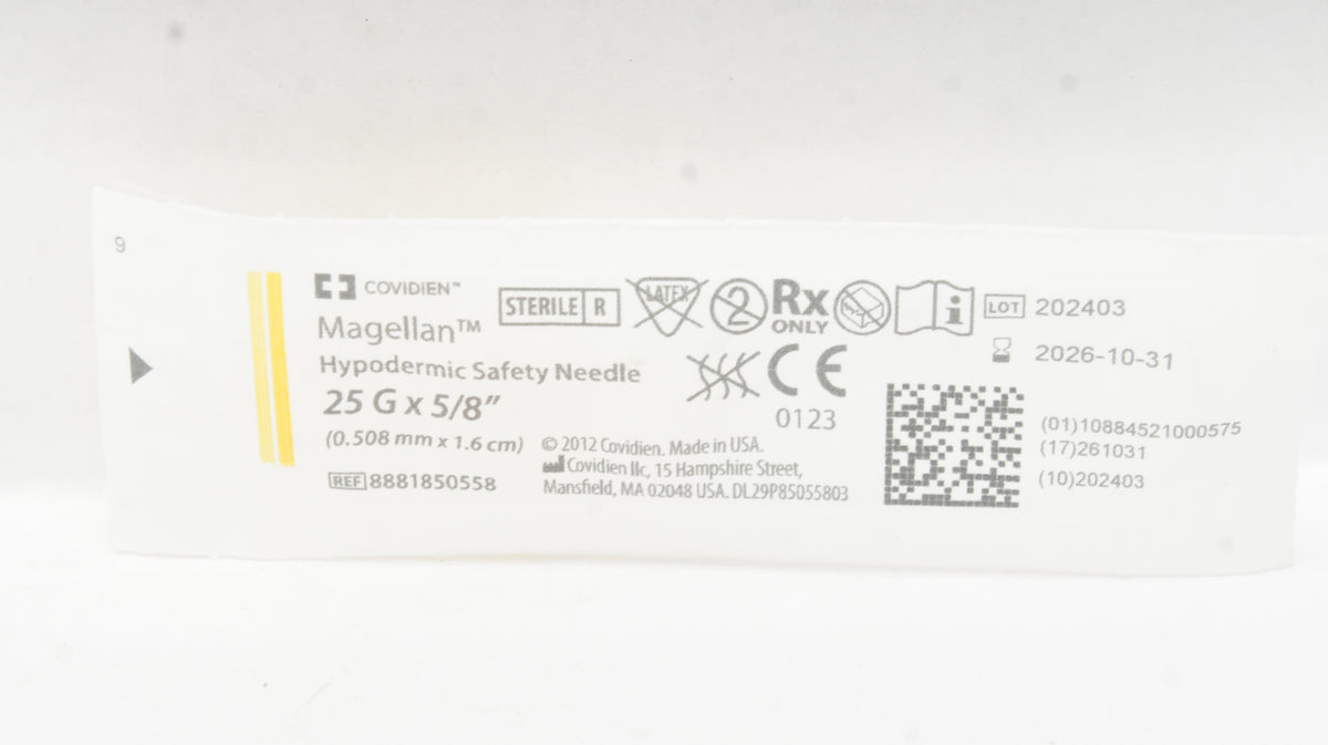 Covidien 8881850558 Magellan Hypodermic Safety Ndle. 25G x 5/8inch ...