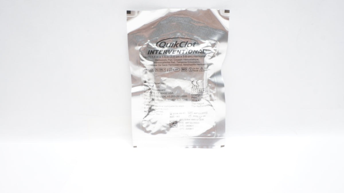 Z-Medica 183 QuikClot Interventional Hemostatic Pad 1.5inch x 1.5inch ...