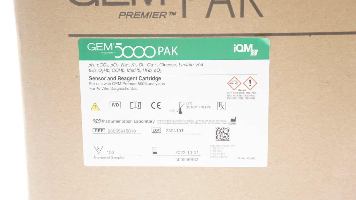 GEM Premier 5000 Pak 00055415010 Sensor & Reagent Cartridge (x) - Case ...