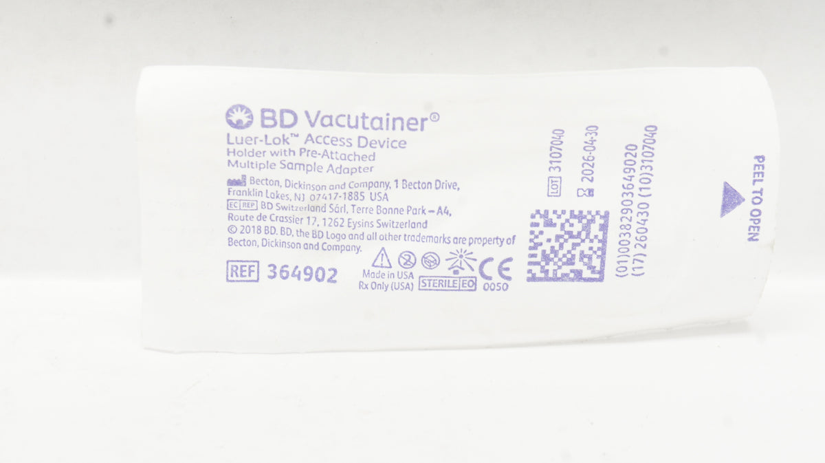 BD 364902 Vacutainer Luer-Lok Access Device Holder w/Multiple Sample A ...