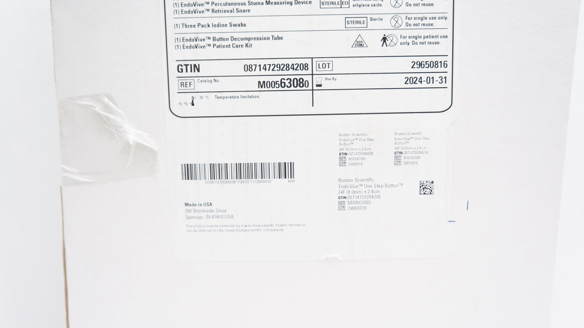 Boston Scientific 6308 EndoVive One Step Button Gastrostomy Kit 24F x ...