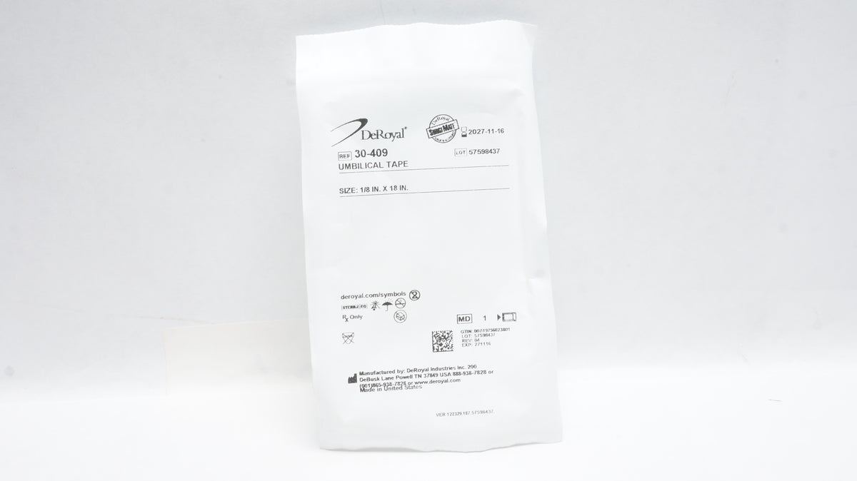 DeRoyal 30-409 Umbilical Tape 1/8inch x 18inch – Imedicsales