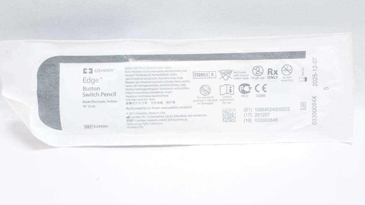 Covidien E2450H Edge Button Switch Pencil Blade Electrode, Holster 10F ...