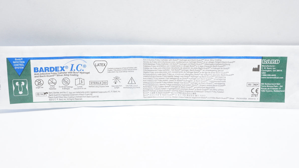 Bard 0167SI16 Bardex IC Anti-Infective Foley Cath.16Ch/Fr 30cc/mL Ribb ...