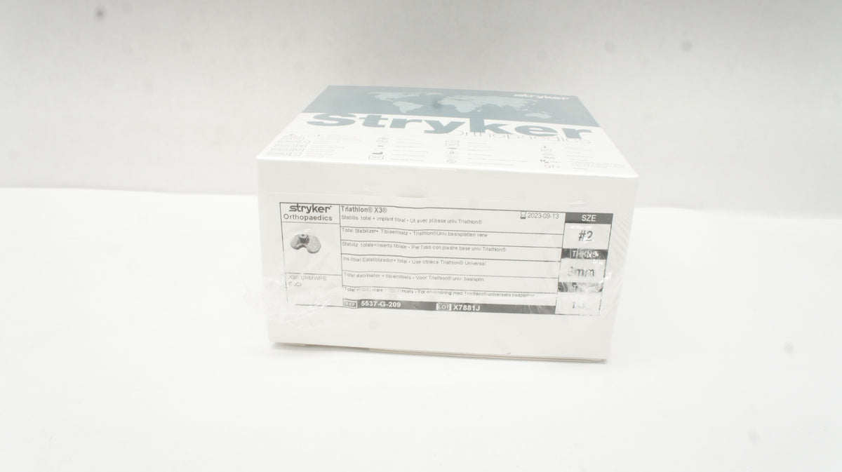 Stryker 5537-G-209 Triathlon X3 Total Stabilizer+ Tibial Insert #2 x 9 ...