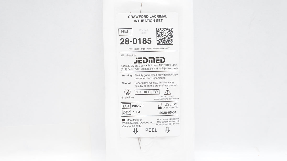 Walsh Medical 28-0185 Jedmed Crawford Lacrimal Intubation Set – Imedicsales