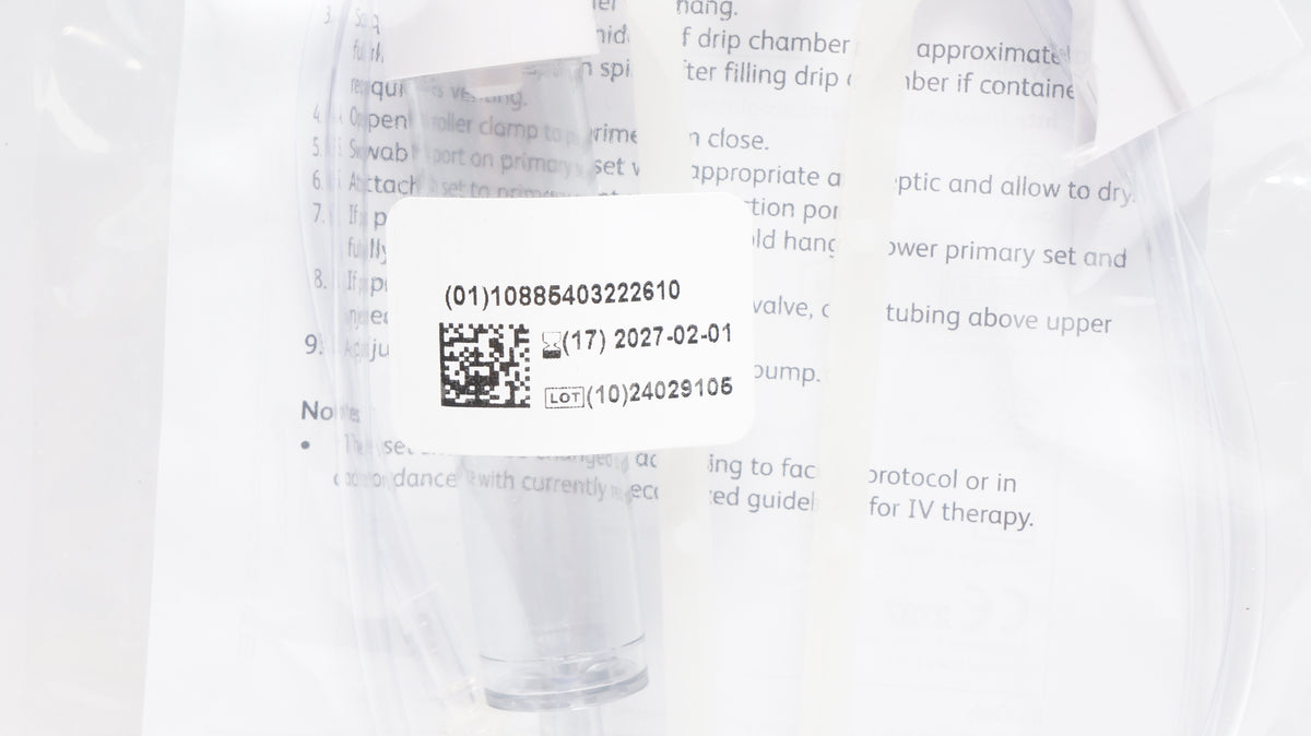 BD MS3500-15 Alaris Secondary Set Vented/Nonvented Hanger 13ml x 36inc ...