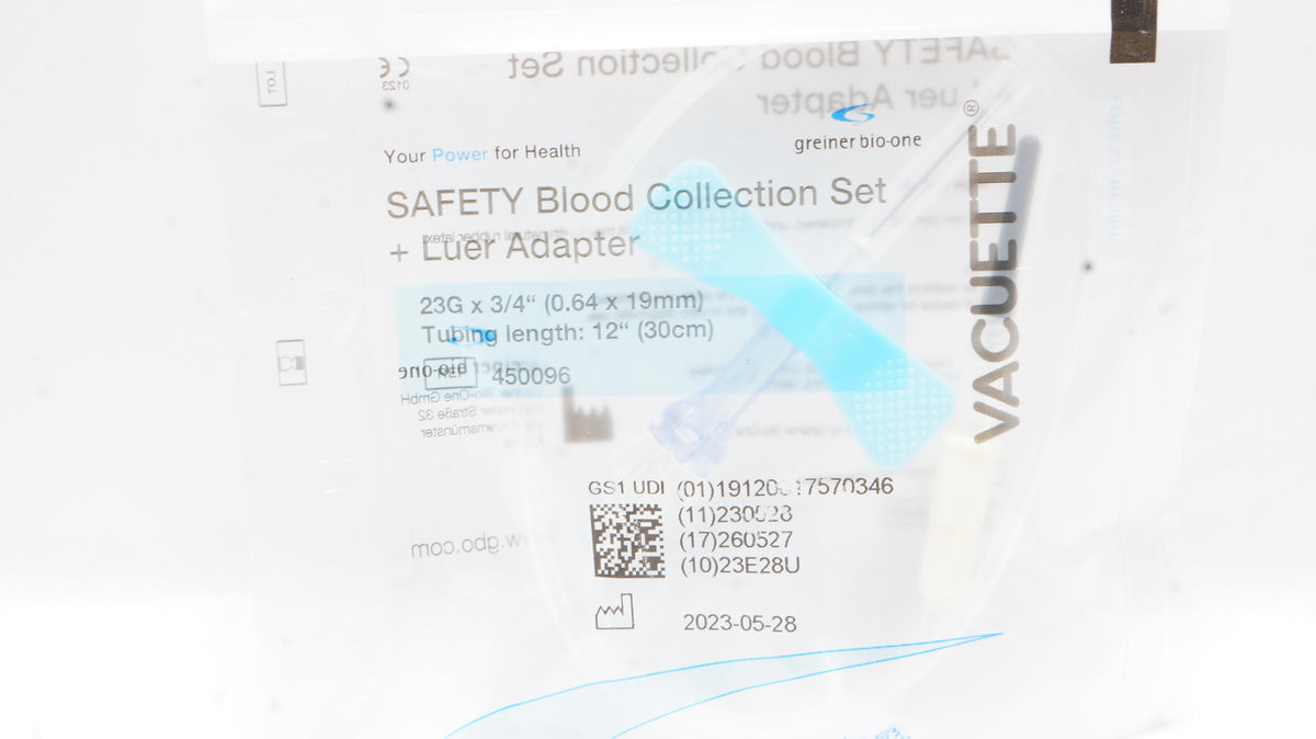 Greiner Bio-One 450096 Vacuette Safety Blood Collection Set 23G x 3/4 ...