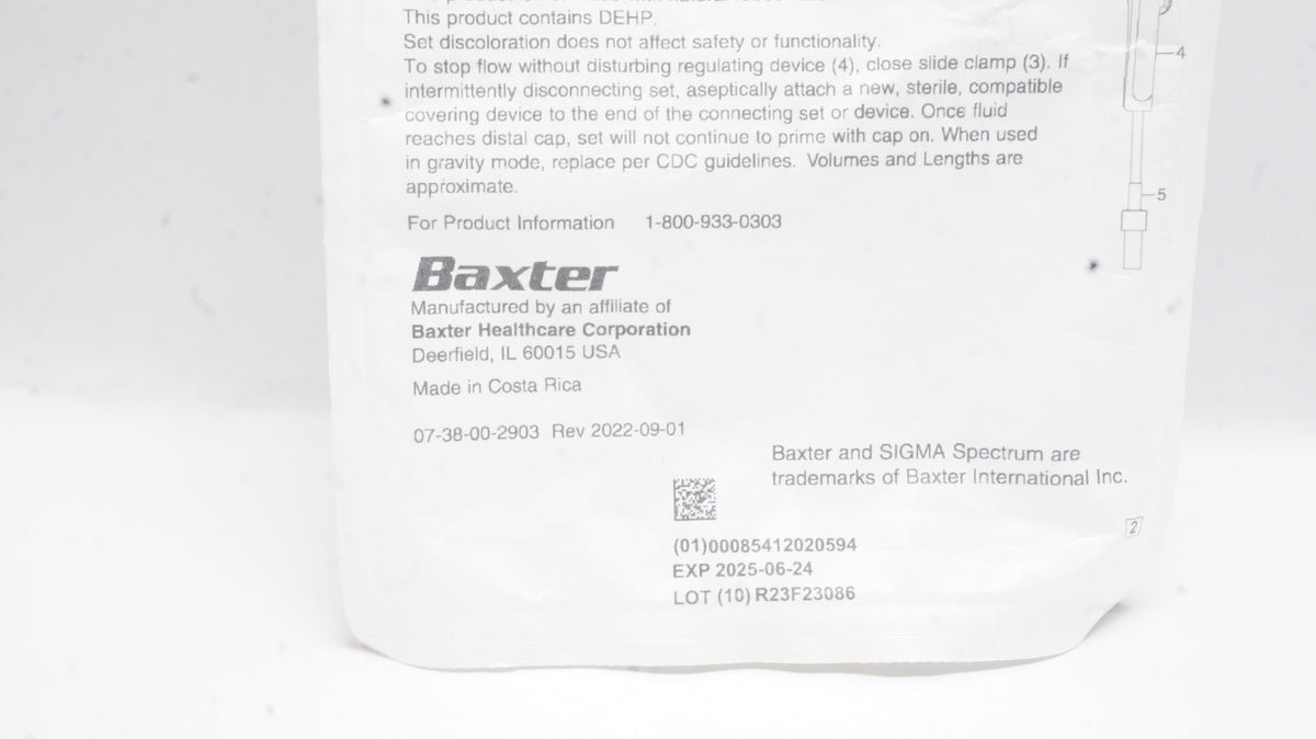 Baxter 1C8160s Solution Set 69inch 10.5mL Male Luer Lock Adapter 10 Dr ...