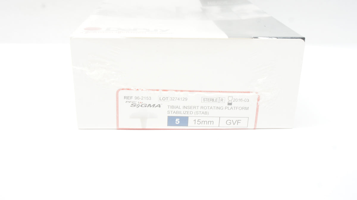 DePuy 96-2153 Sigma Tibial Insert Rotating Platform Stabilized x 15mm ...