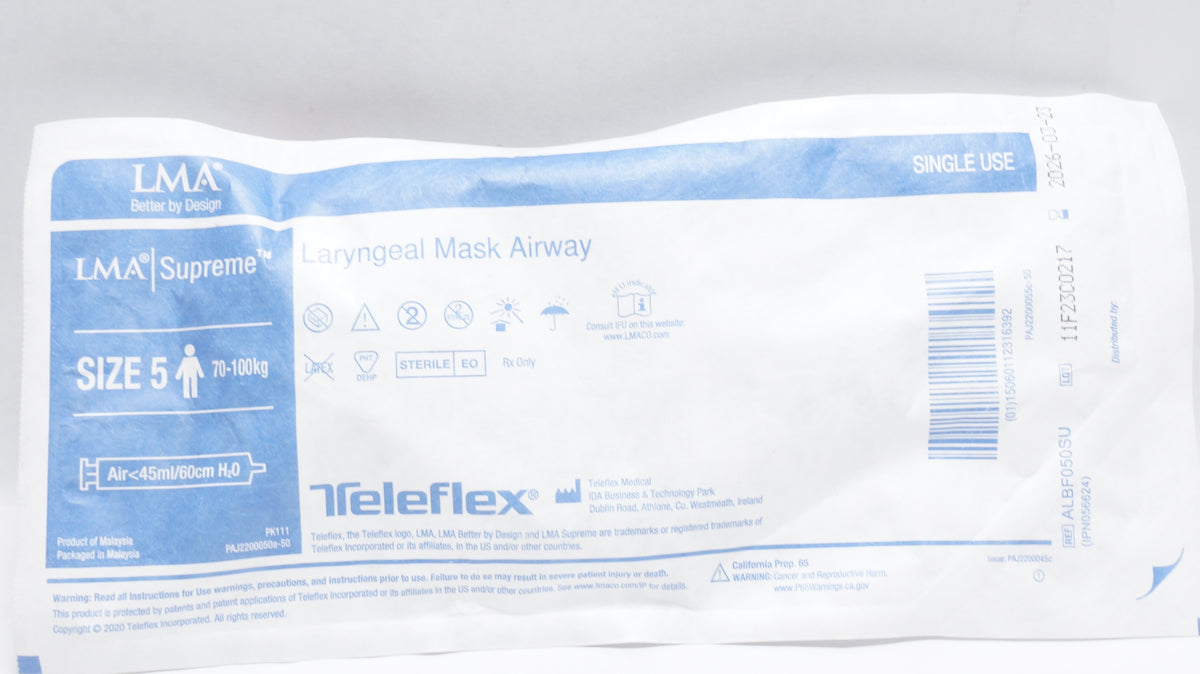 Teleflex ALBF050SU LMA Laryngeal Mask Airway Size 5 70-100Kg – Imedicsales