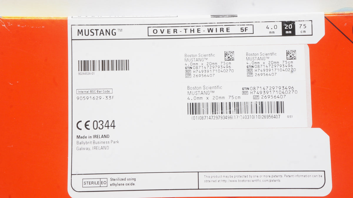 Boston Scientific H74939171040270 Mustang PTA Balloon Cath. 4.0 x 20mm ...
