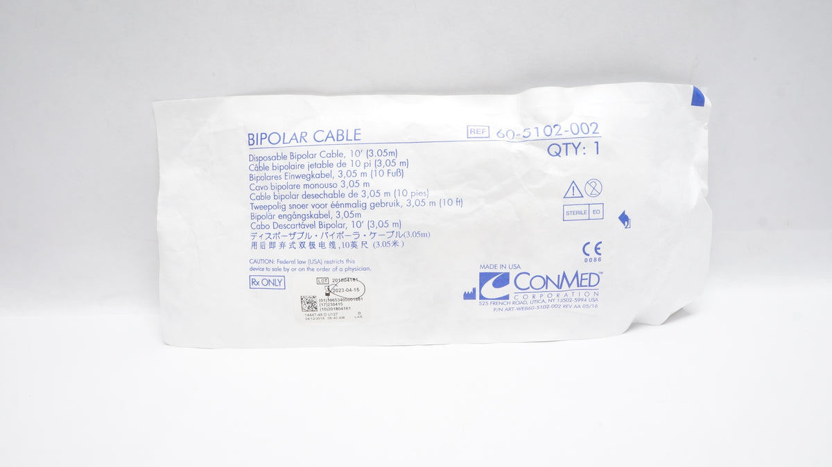ConMed 60-5102-002 Disposable Bipolar Cable 10 Ft. (x) – Imedicsales