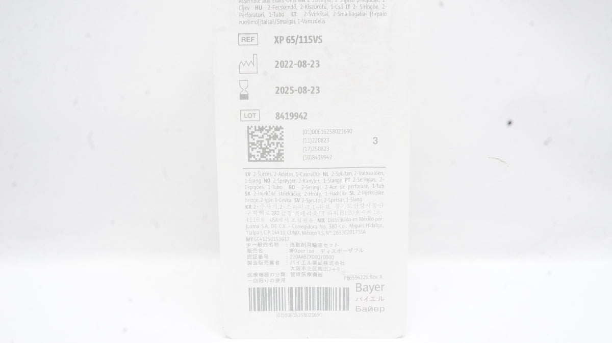 Bayer XP 65/115VS Sterile Disposable MRI Kit – Imedicsales