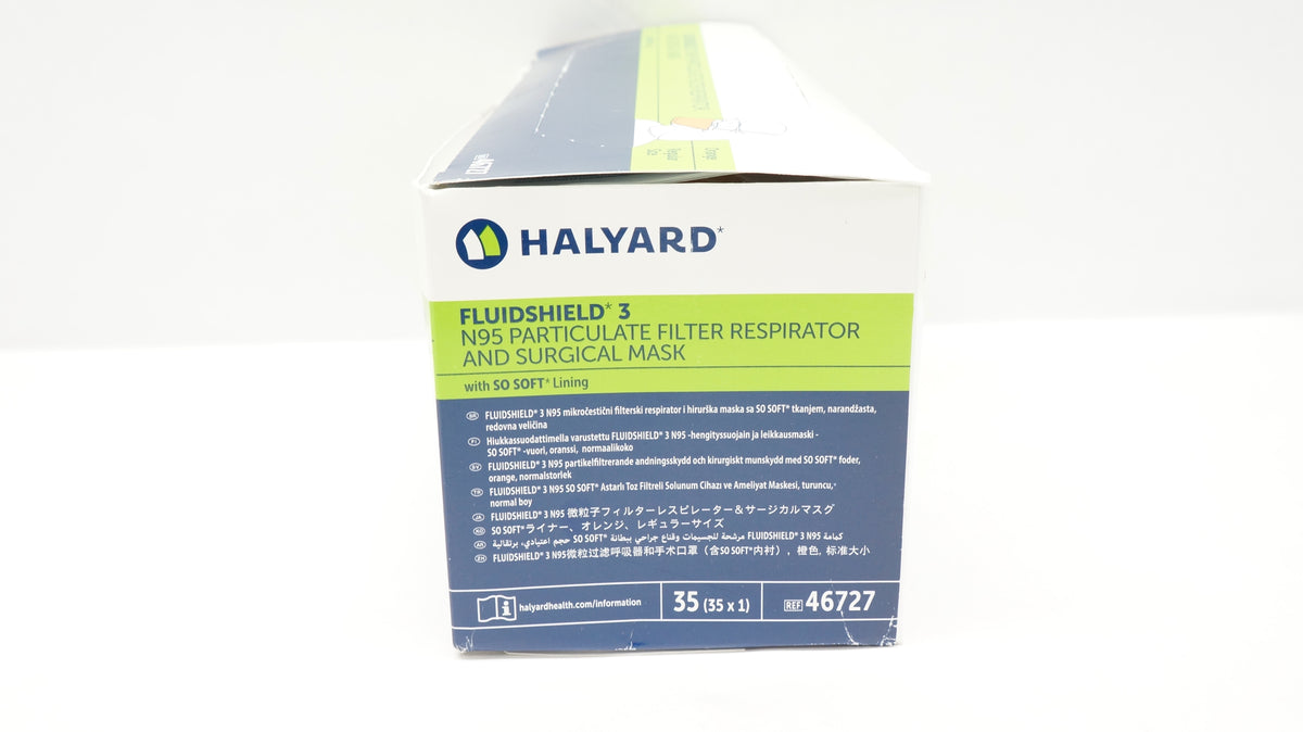 Halyard 46727 Fluidshield 3 N95 Filter Respirator & Surgical Mask - Bo ...