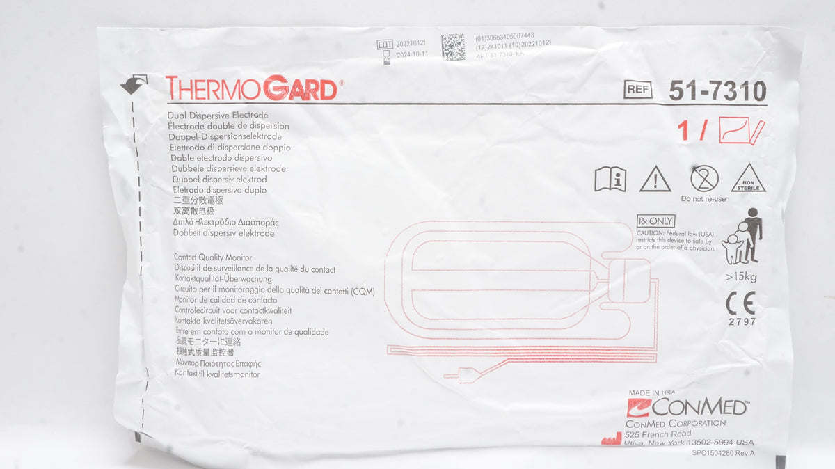 ConMed 51-7310 ThermoGard Dual Dispersive Electrode >15kg – Imedicsales