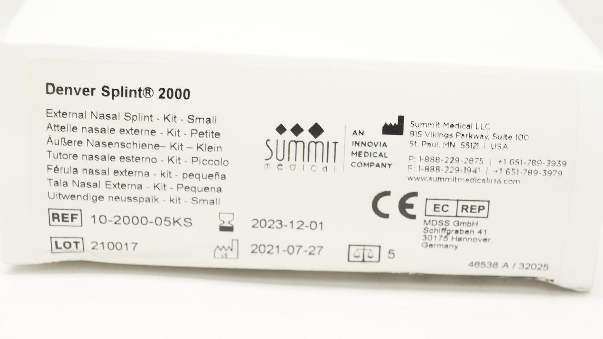 Summit Medical 10-2000-05KS Denver Splint 2000 External Nasal Kit - Sm ...