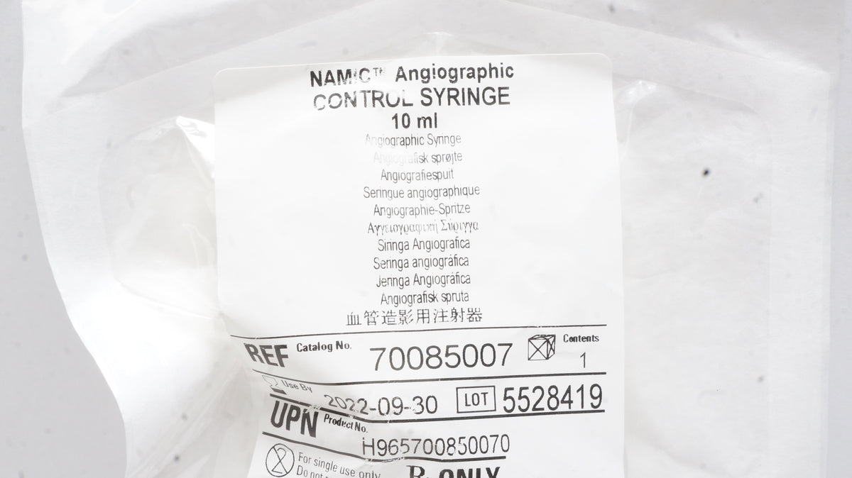 Navilyst Medical 70085007 Namic Angiographic Control Syringe 10ml (x ...