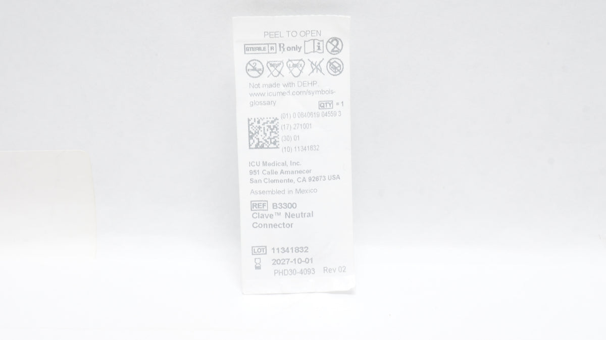 ICU Medical B3300 Clave Neutral Connector – Imedicsales