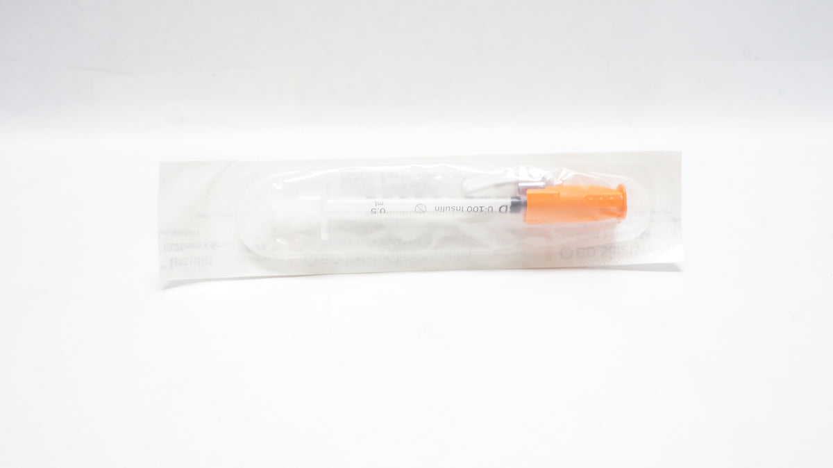 BD 328447 SafetyGlide U-100 Insulin Syringe 1/2mL x 31G x 15/64inch TW ...