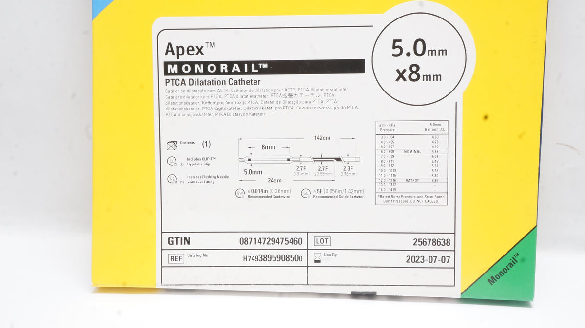 Boston Scientific 389590850 Apex Flex Monorail PTCA Dilatation Cath. 5 ...