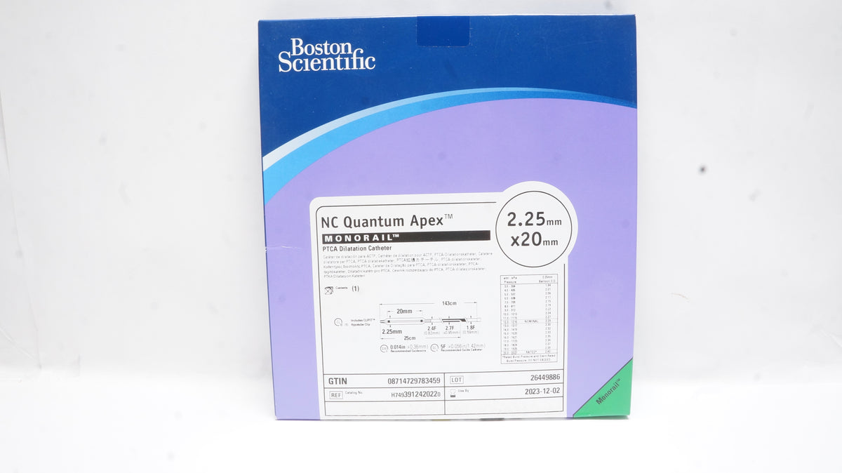 Boston Scientific 391242022 NC Quantum Apex Monorail PTCA Dilatation C ...