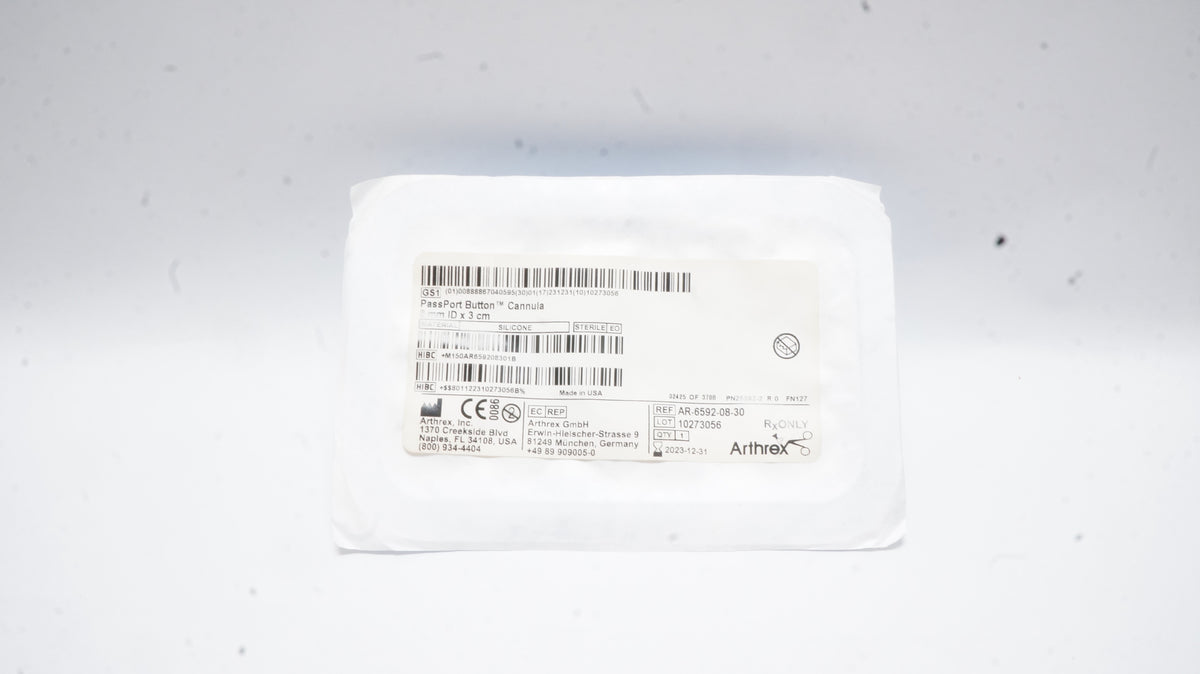Arthrex AR-6592-08-30 PassPort Button Cannula 8mm ID x 3cm (x ...