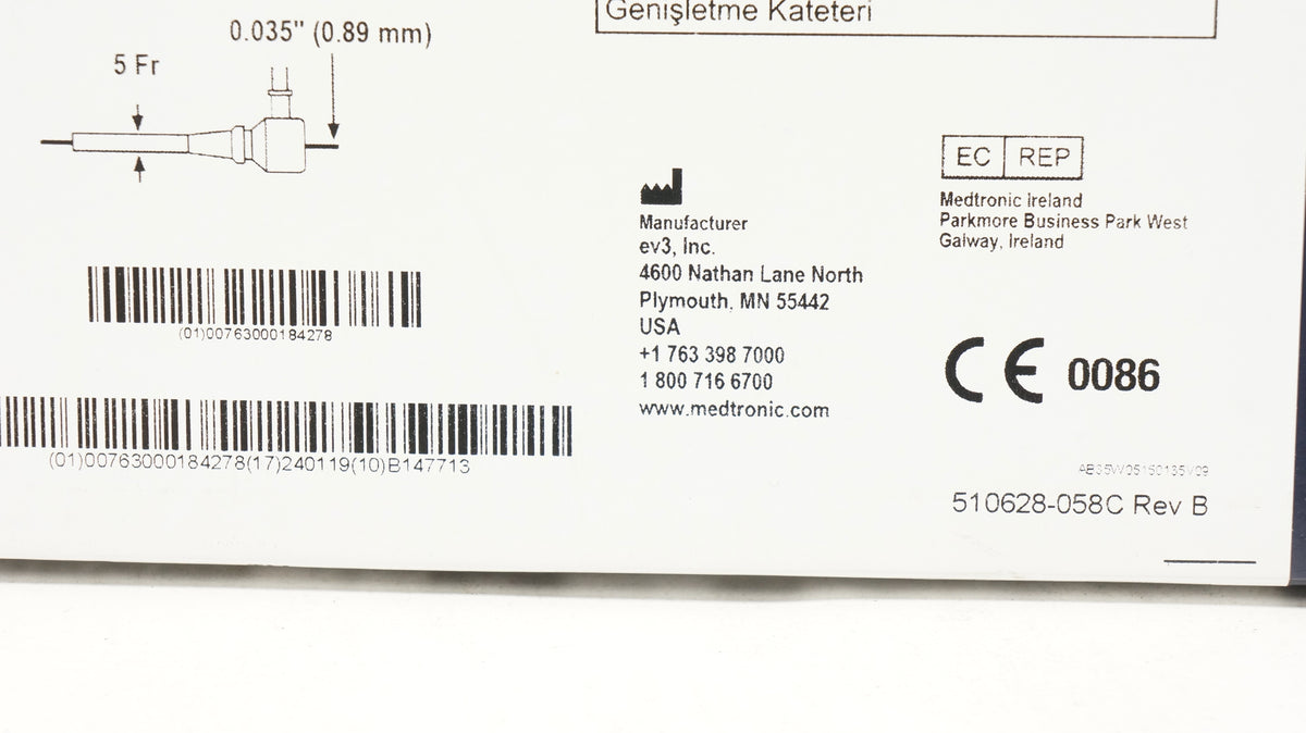 EV3 AB35W05150135 EverCross .035inch 5F OTW PTA Dilatation Cath. (x ...