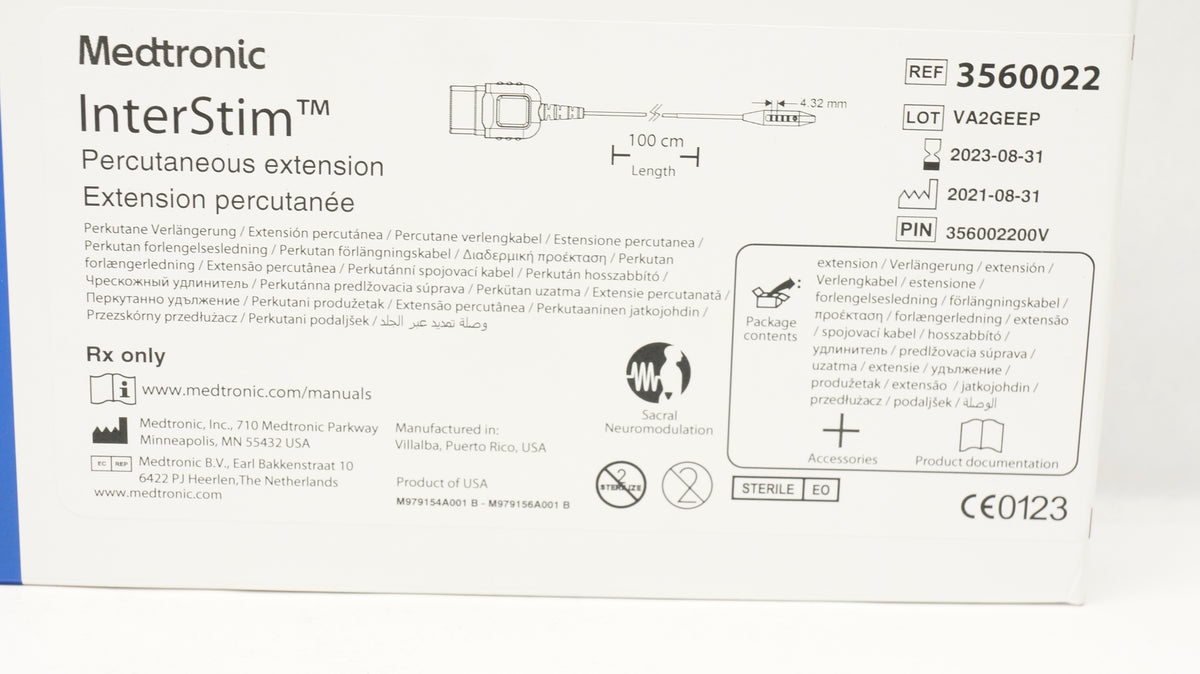 Medtronic 3560022 InterStim Percutaneous Extension 4.32mm x 100cm (x ...