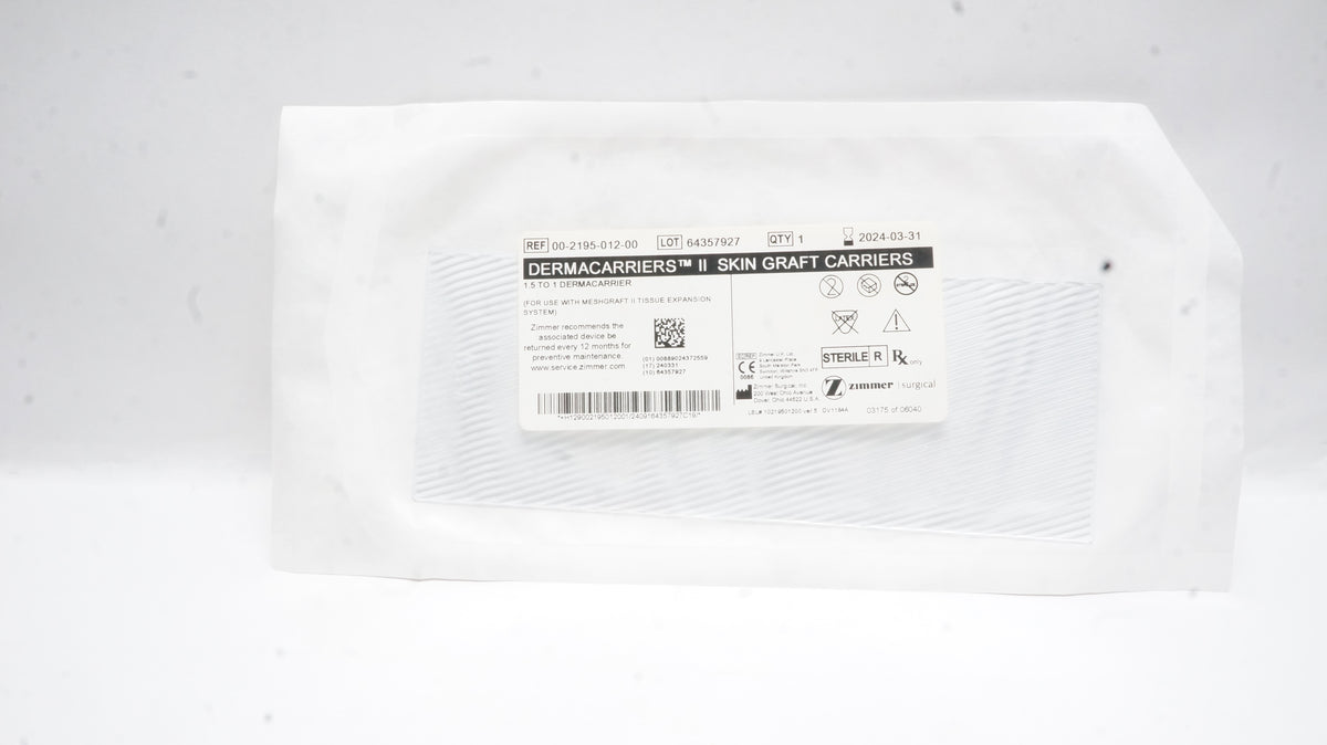 Zimmer 00-2195-012-00 DERMACARRIERS II Skin Graft Carriers 1.5 to 1 (x ...
