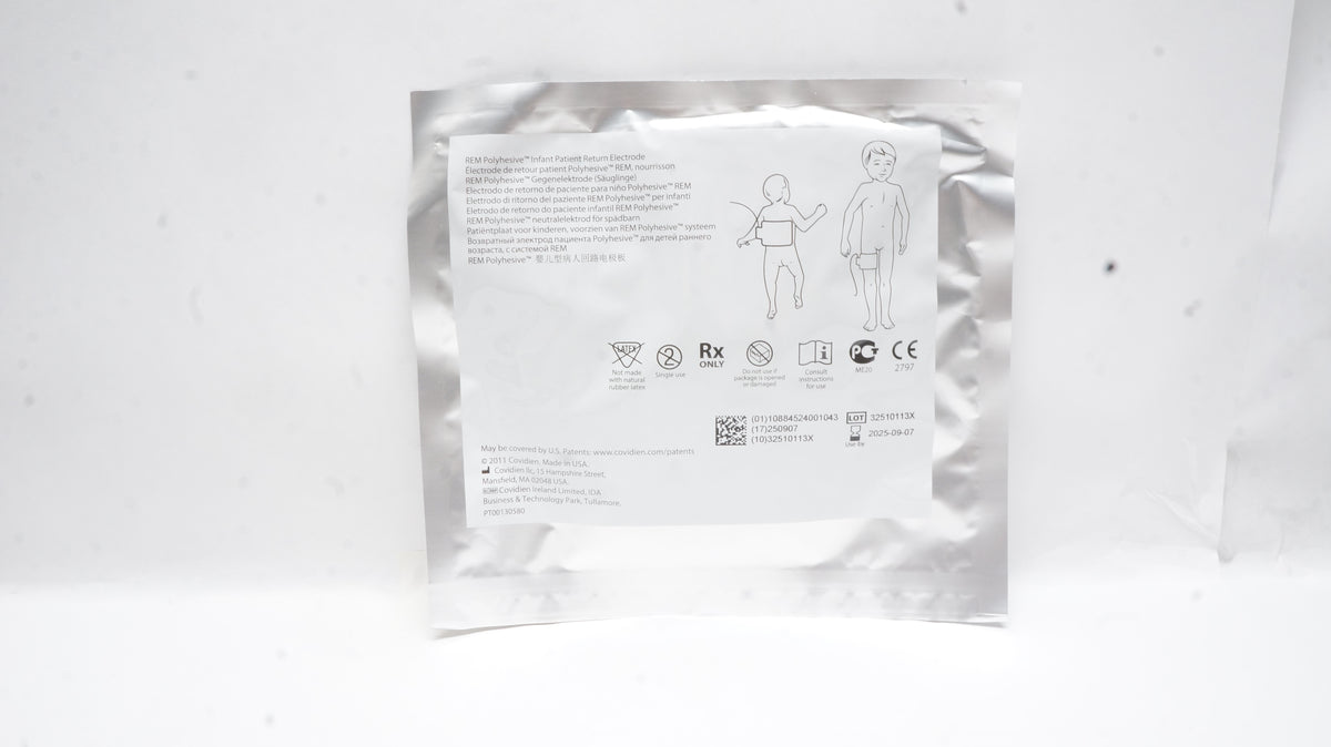 Covidien E7510-25 Valleylab REM Polyhesive Infant Return Electrode 6-3 ...