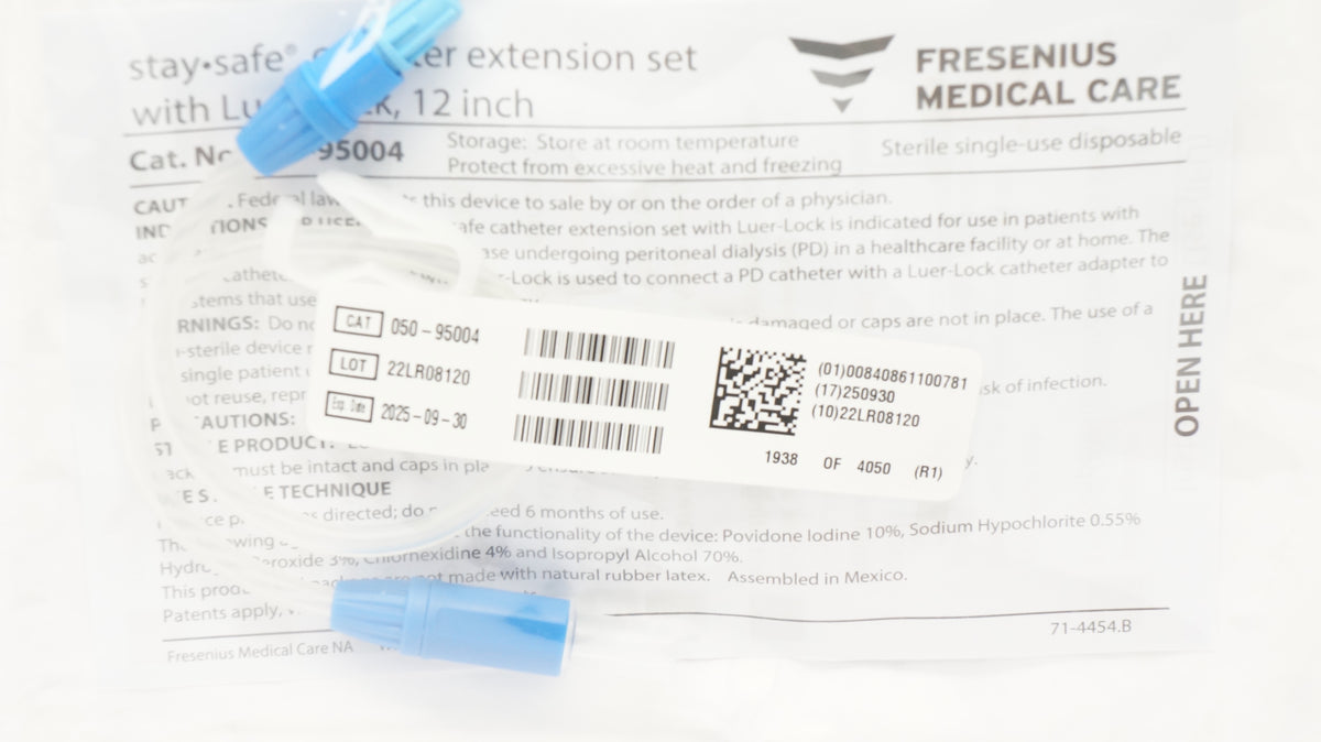 Fresenius Medical 050-95004 StaySafe Extension Set with Luer-Lock, 12 ...